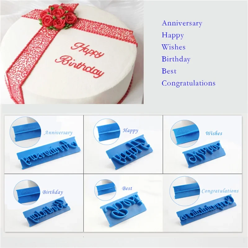 Fondant Cake Embosser Plastic Letters 2 pc